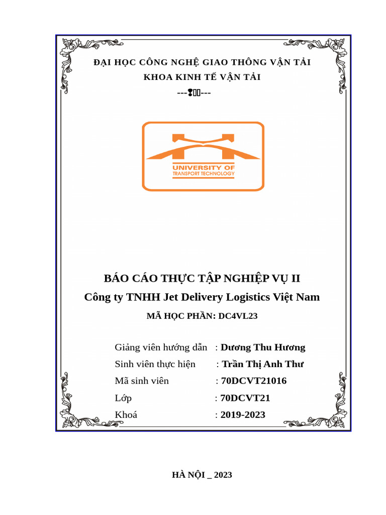 Báo cáo Thực tập NV2 Trần Thị Anh Thư | PDF
