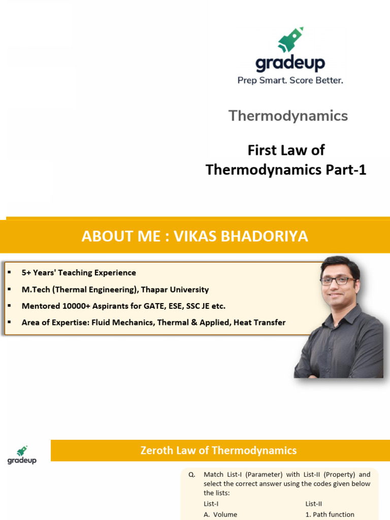 First Law of Thermodynamics | PDF | Heat | Temperature