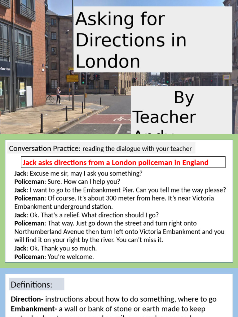 Conversation Asking Directions Lesson. | PDF