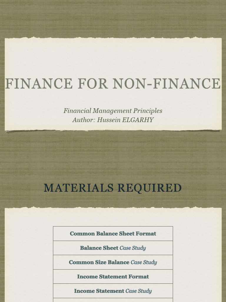 Material Required - Finance For Non Finance - Compressed | PDF ...