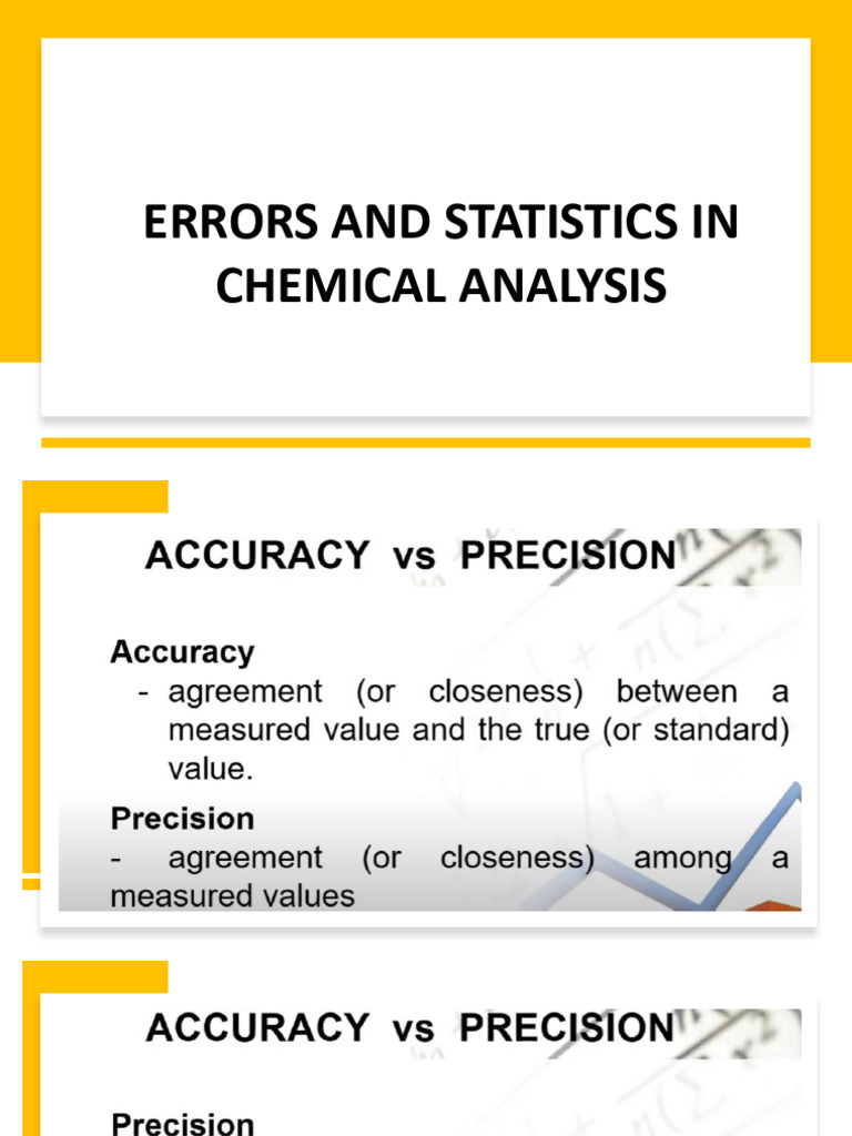 Lesson 4 Errors and Statistics in Chem Analysis | PDF