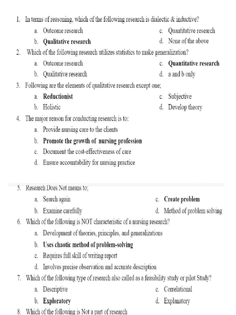 Research Questions and Answers | PDF