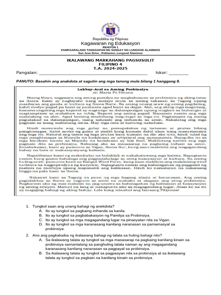 Filipino 4 | PDF