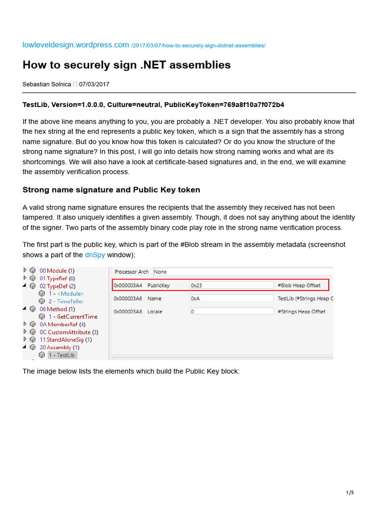 How To Securely Sign NETassemblies | PDF | Windows Registry | Computer ...