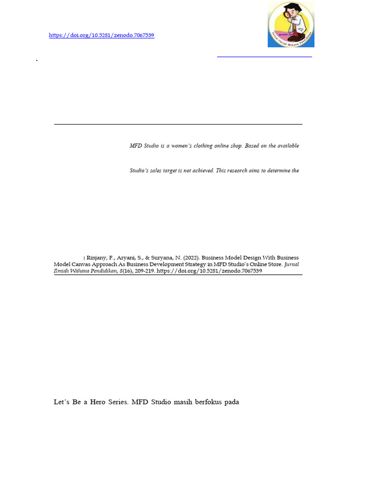 Strategi Bisnis MFD Studio | PDF