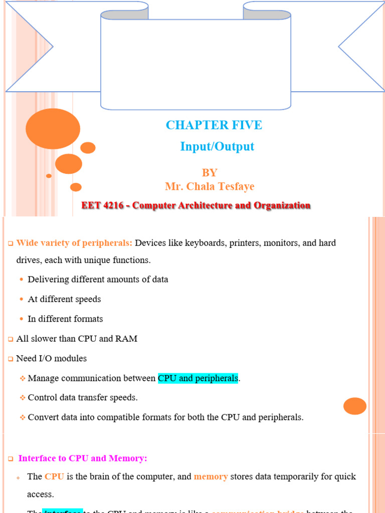 Chapter v CAO | PDF | Input/Output | Central Processing Unit