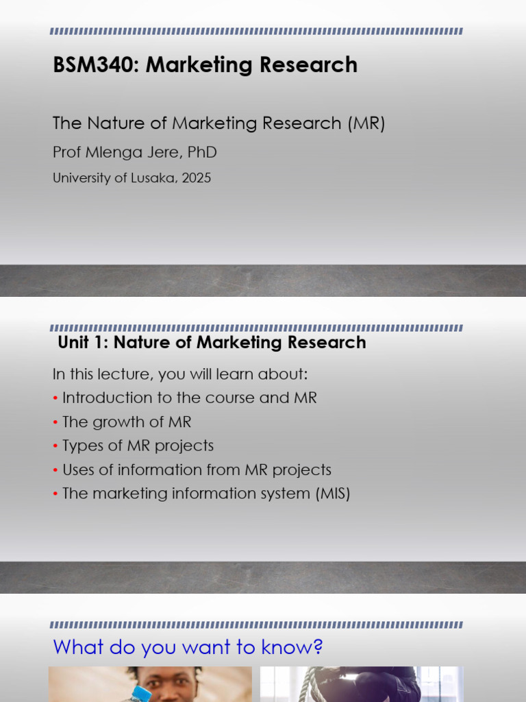 BSM340 Marketing Research - Unit 1 - 2025 | PDF | Methodology | Marketing