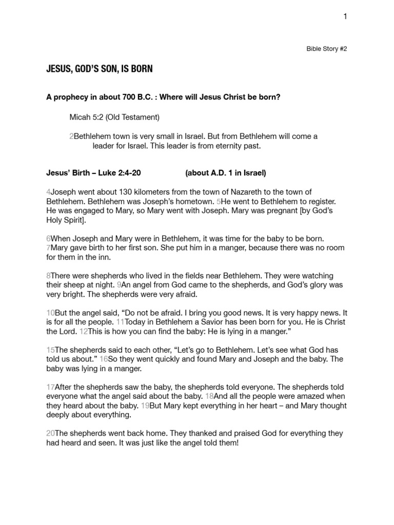 Jesus' Birth: The Nativity Story Explained | PDF | Jesus | Mary, Mother ...