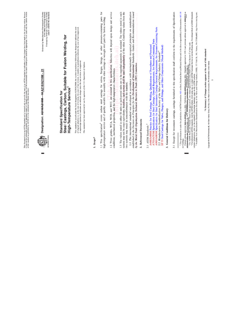 Astm-A216-A216m-21 F5 | PDF