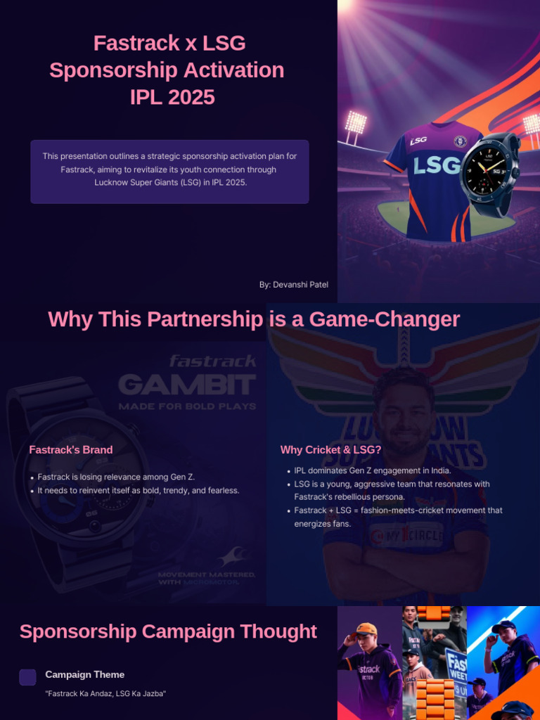 Fastrack X LSG Sponsorship Activation IPL 2025 | PDF | Mass Media ...