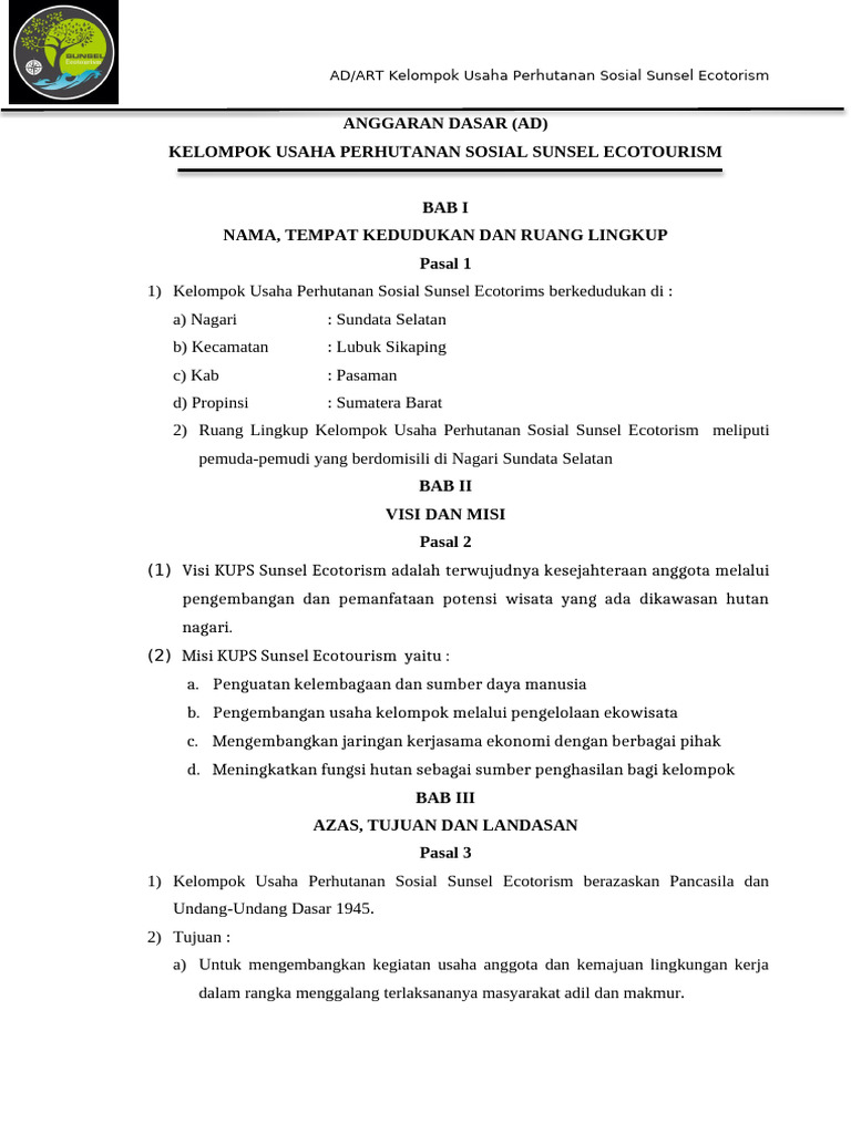 Draft ADART Sunsel Ecorismn | PDF