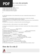 Regras de Uso de S e Z | PDF