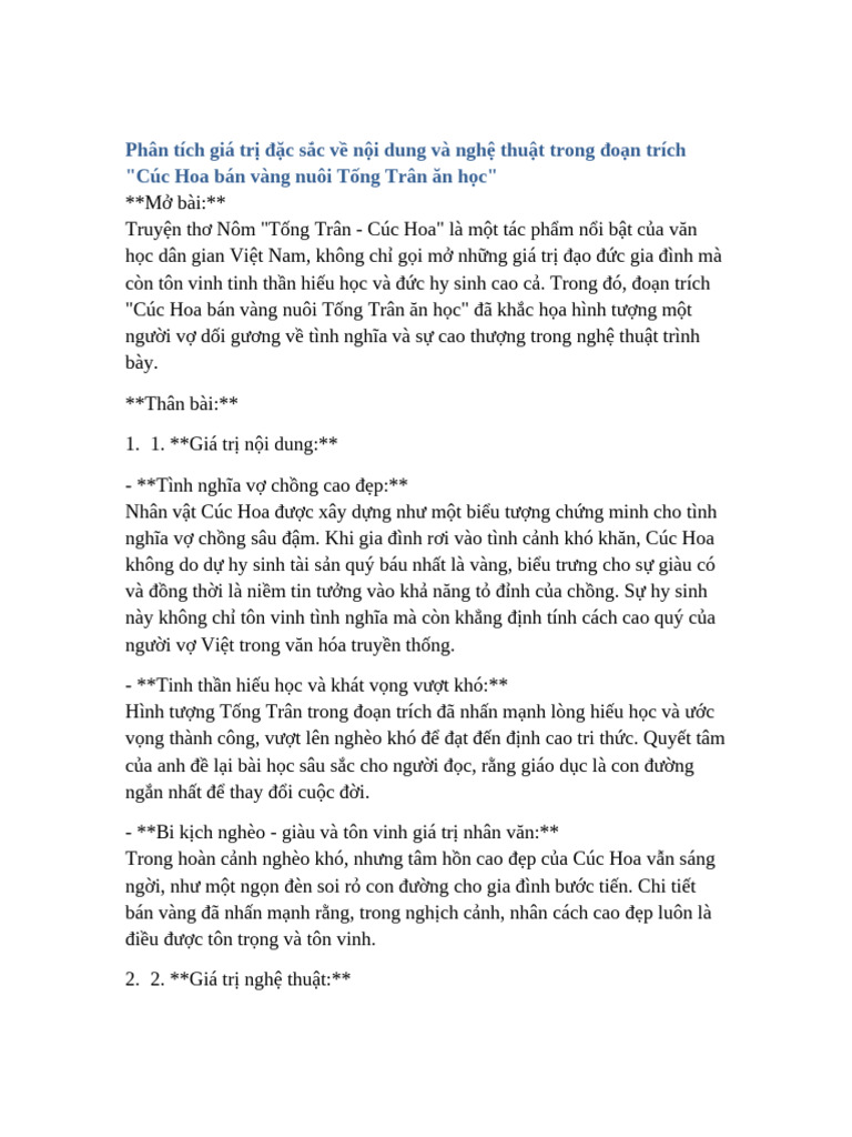 Phan Tich Tong Tran Cuc Hoa | PDF