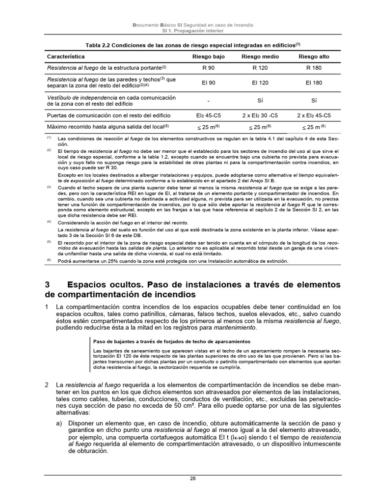 CTE DB SI 1 - Tabla 2Â 2 - Riesgo Especial, Condiciones - CTE | PDF ...
