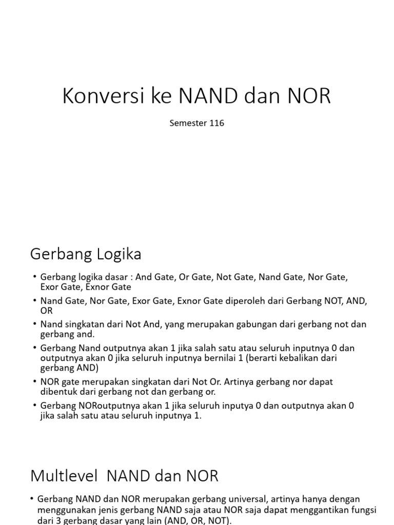 Konversi Ke NAND Dan NOR | PDF