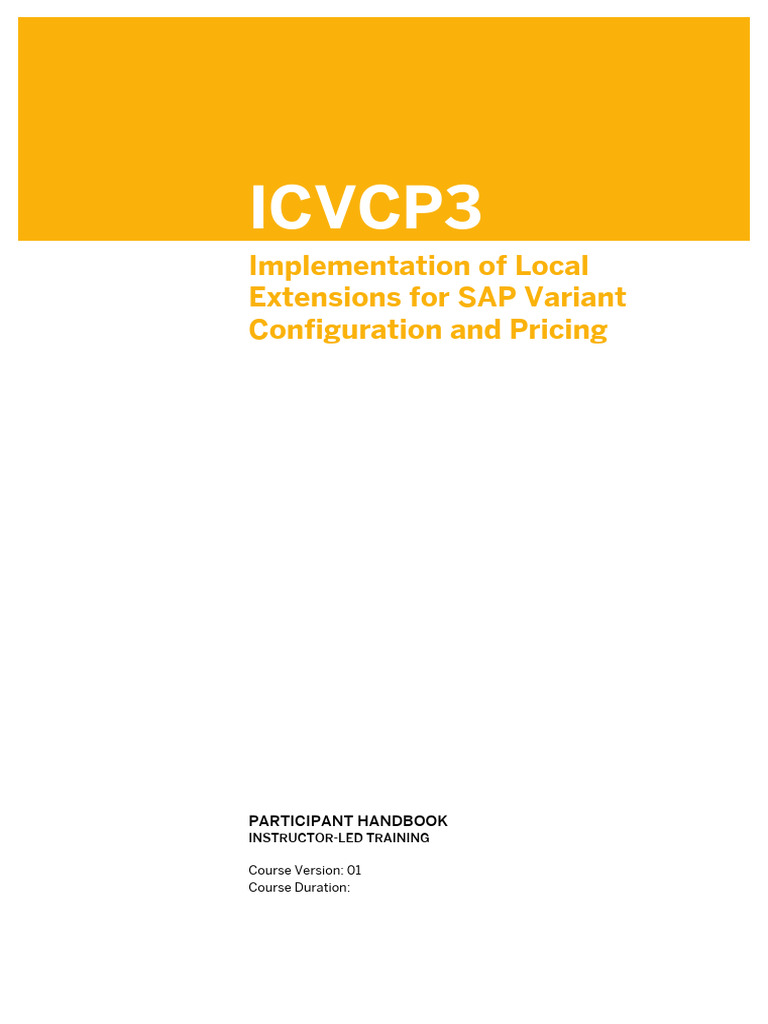 ICVCP3.01.EN-US - Implementation of Local Extensions For SAP Variant ...