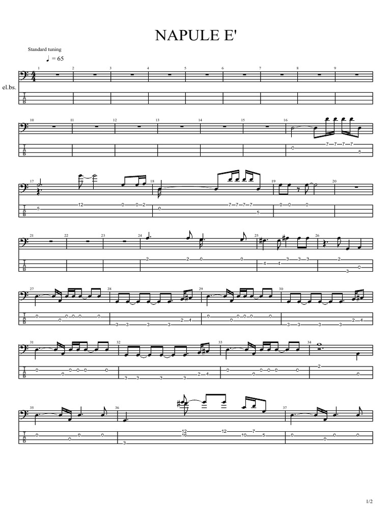 Guitar Tabs for "Napule E'" | PDF