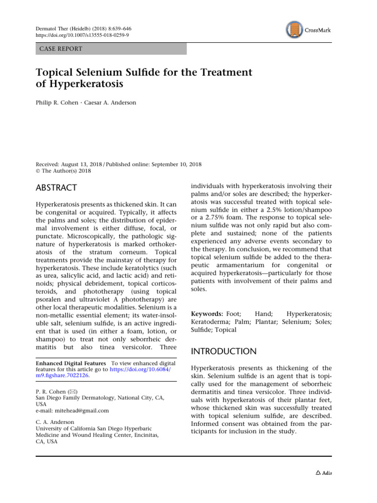 Topical Selenium Sulfide For The Treatment | PDF | Topical Medication ...