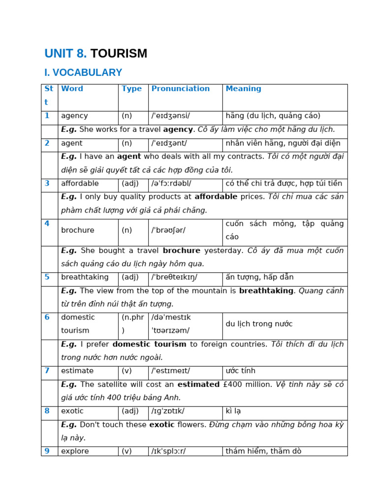 Unit 8 Grade 9 | PDF