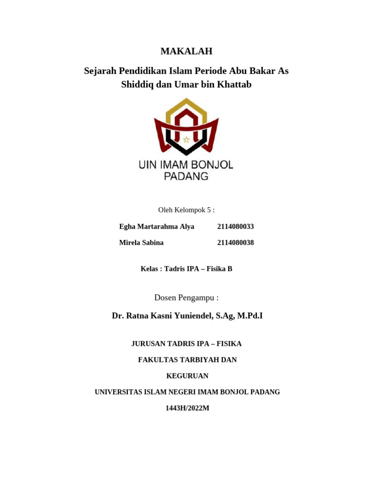 MAKALAH SEJARAH PENDIDIKAN ISLAM KEL 5-Dikonversi | PDF