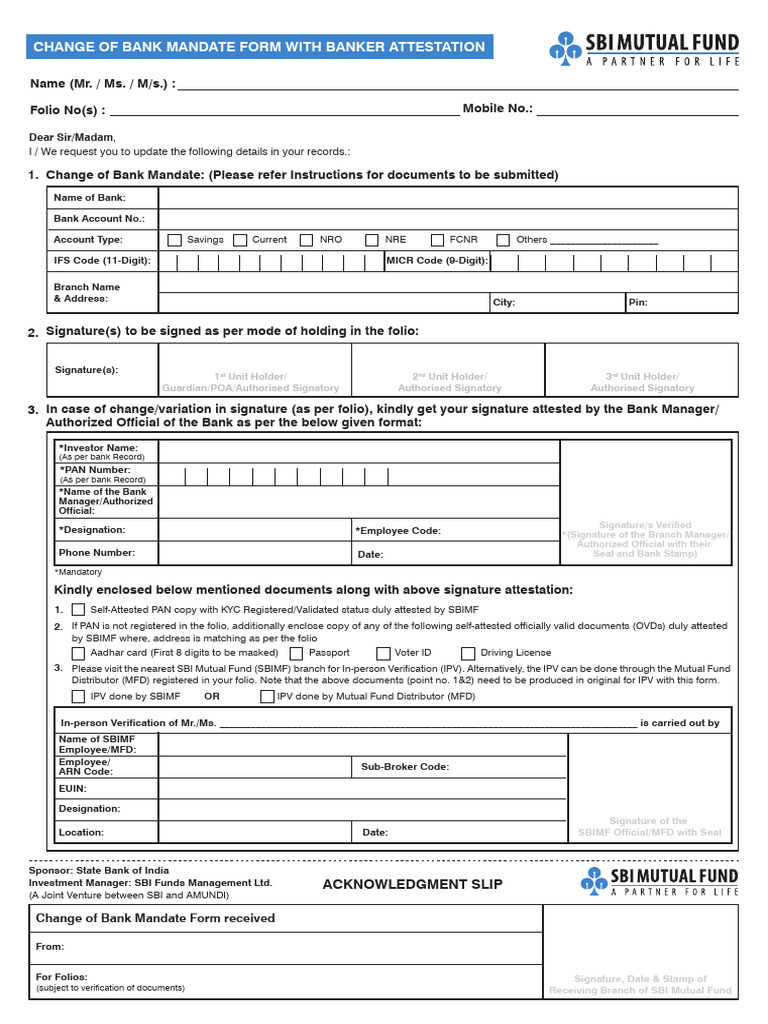 Bank Mandate Change Request Form | PDF | Banks | Signature