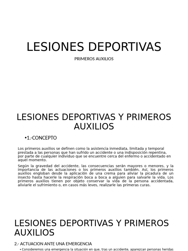 Lesiones Deportivas | PDF | Herida | Primeros auxilios