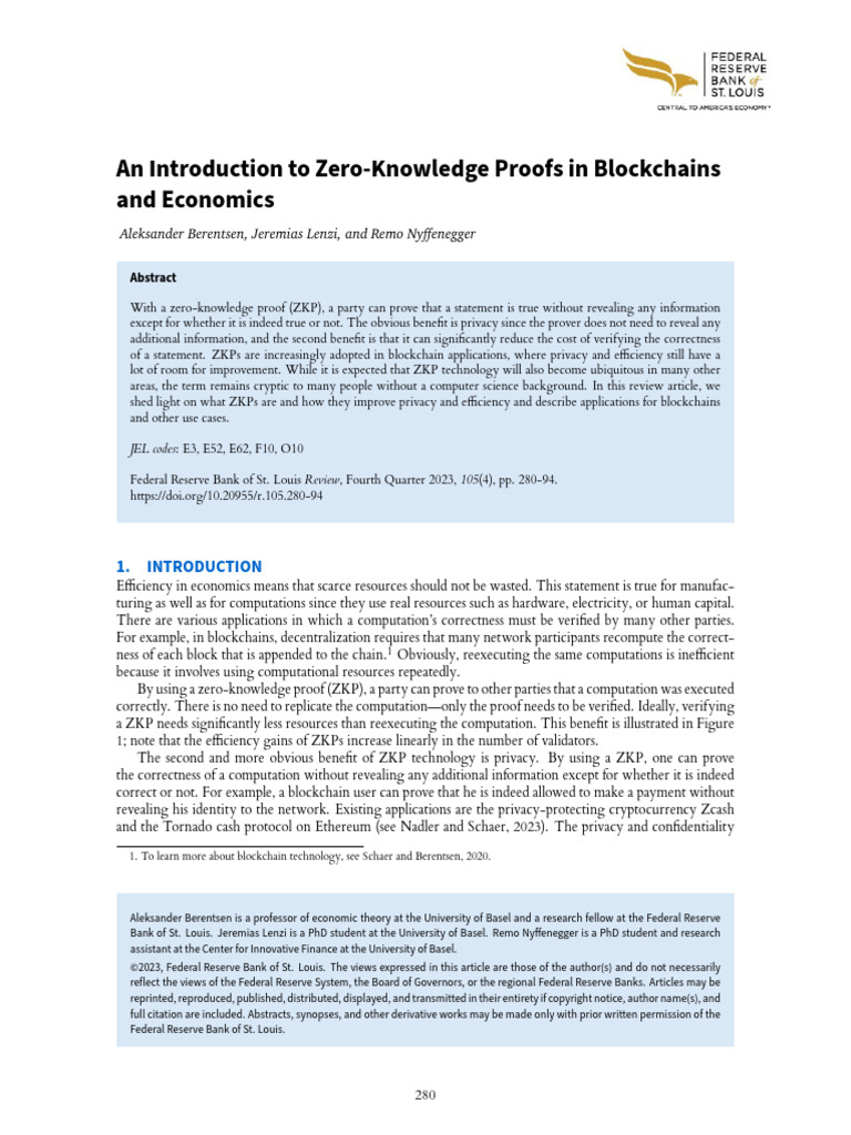 An Introduction to Zero Knowledge Proofs in Blockchains and Economics | PDF | Mathematics