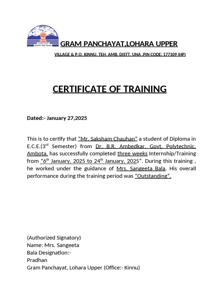 Certificate Saksham | PDF