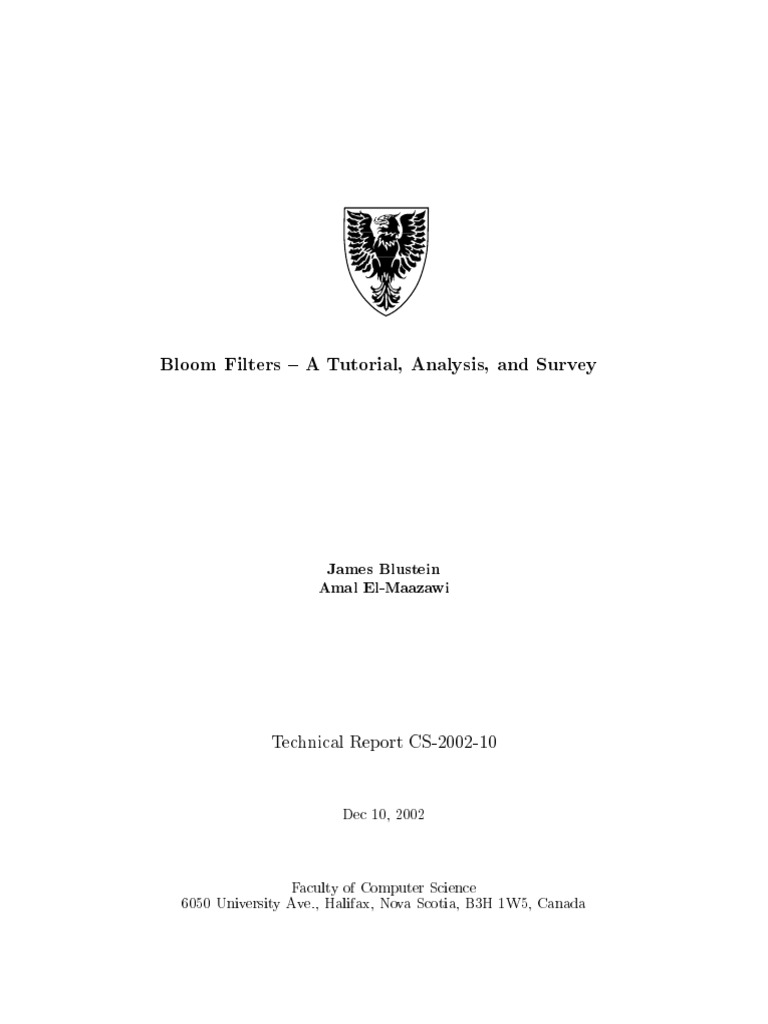 Bloom Filters A Tutorial, Analysis, and Survey | PDF | Cache (Computing ...