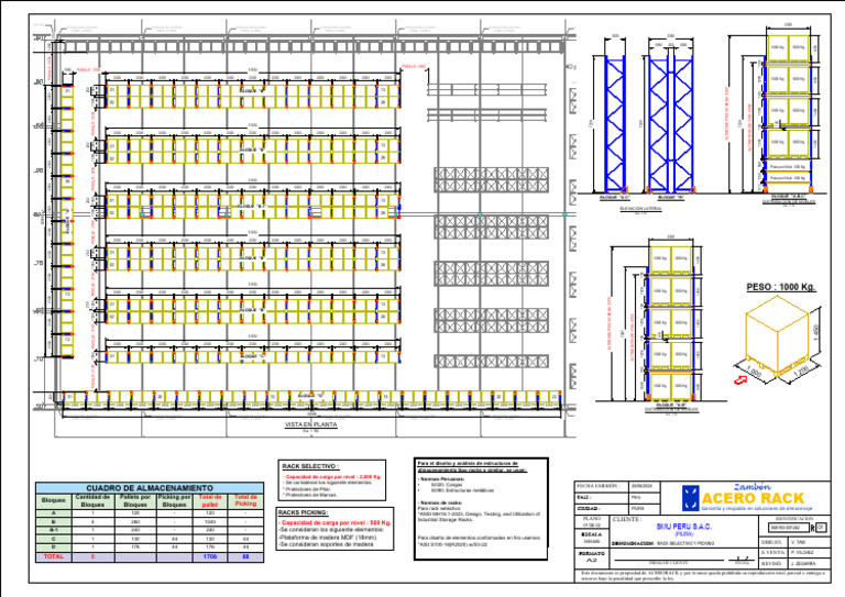 Plano Rack Diseño Final Completo Al 2026 | PDF | Bienes manufacturados