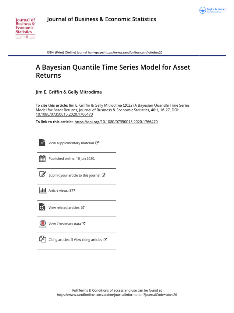 Griffin-Mitrodima 2022-Bayesian Quantile Time Series | PDF | Time Series | Bayesian Inference
