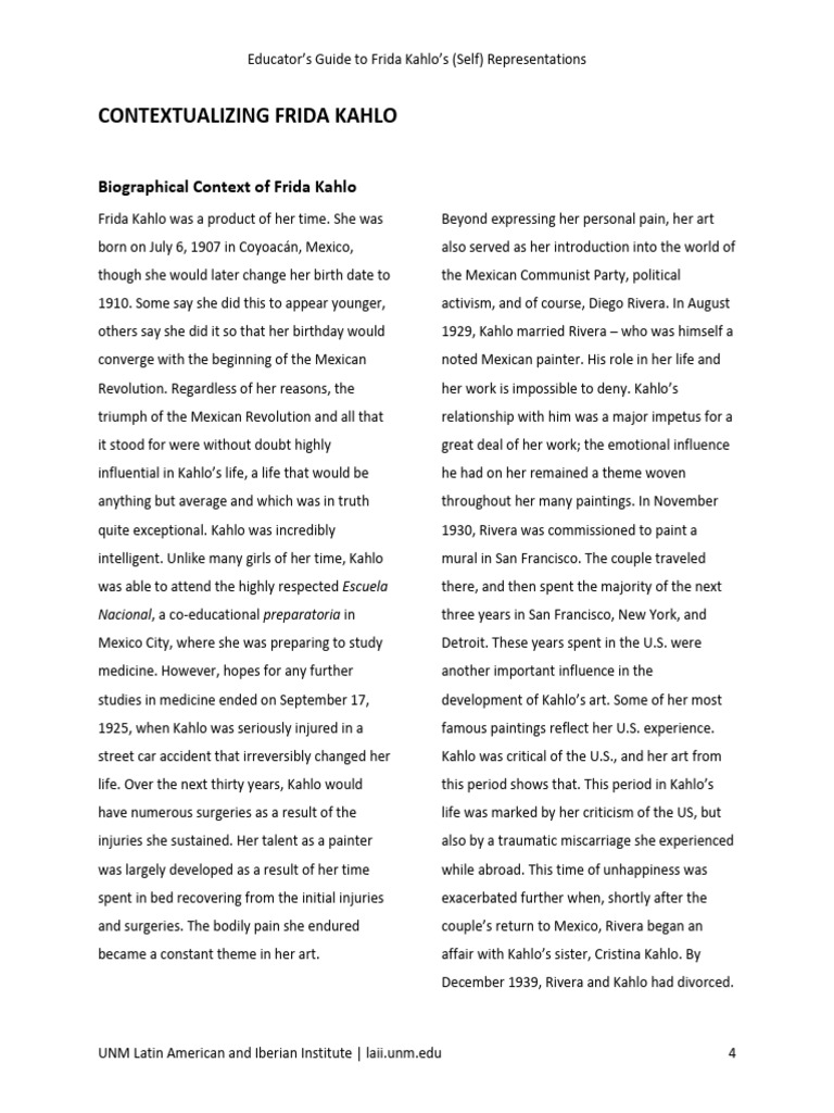 Contextualizing Frida Kahlo | PDF