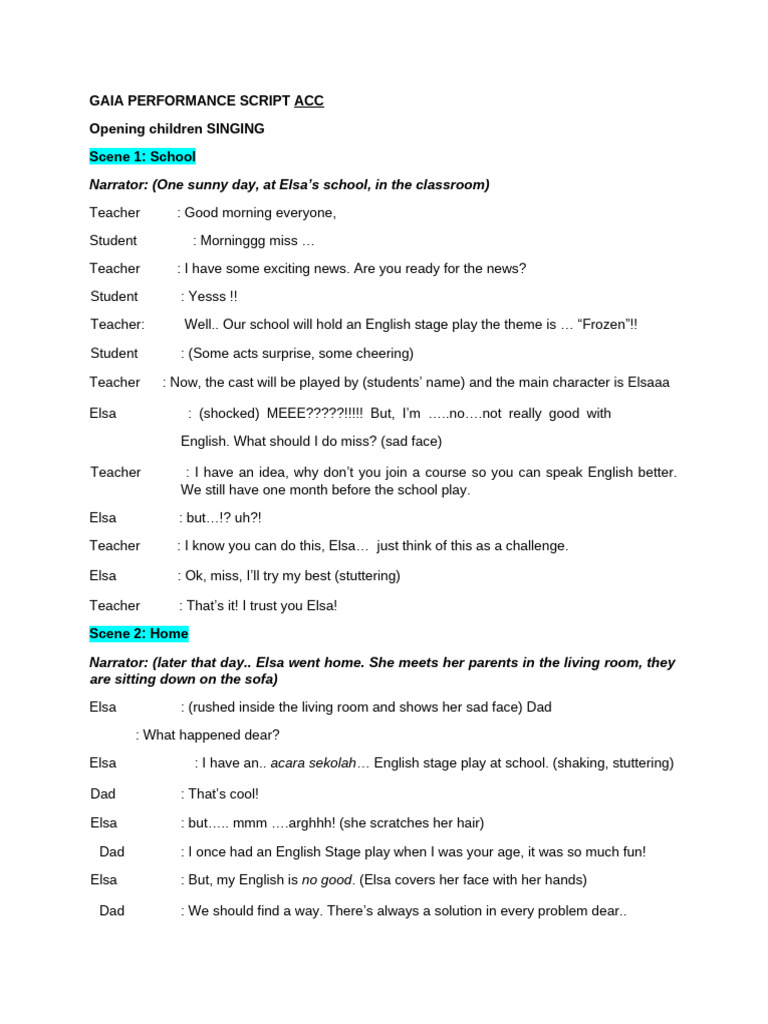 Gaia Performance Script Acc I Can Read 10 Des 2023 | PDF