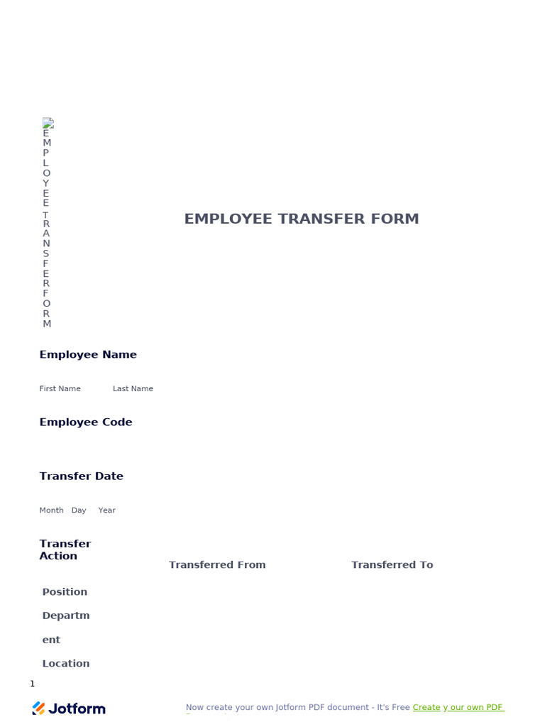 Employee Transfer Form | PDF