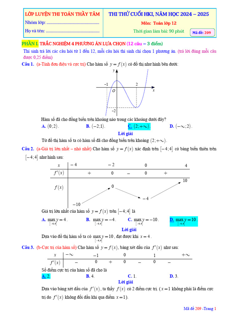 12 - Thi thử CK1 năm 2024 - Lần 2 - Đáp án | PDF