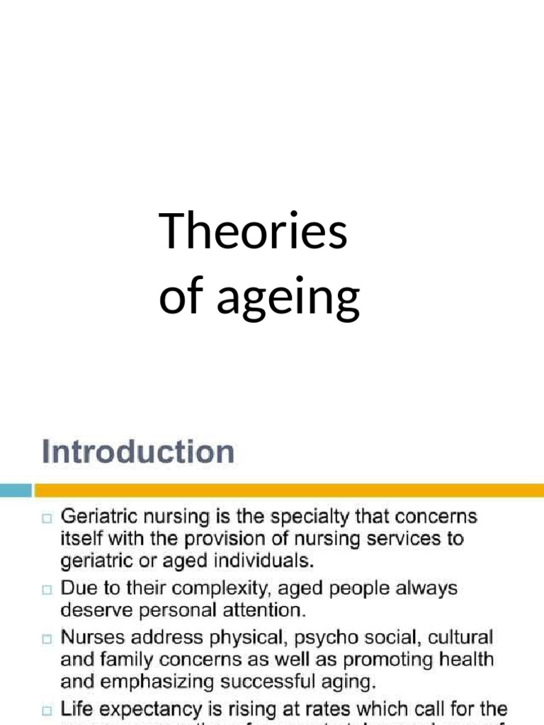 Theories of Ageing | PDF