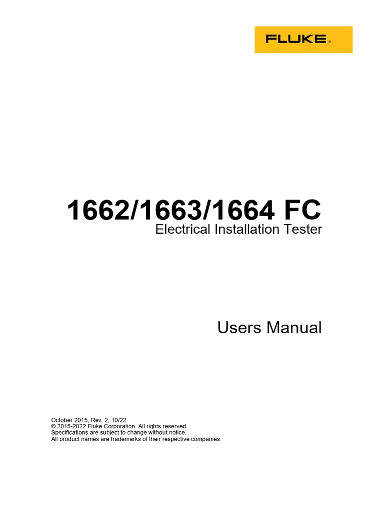Fluke 1664 FC User Manual | PDF