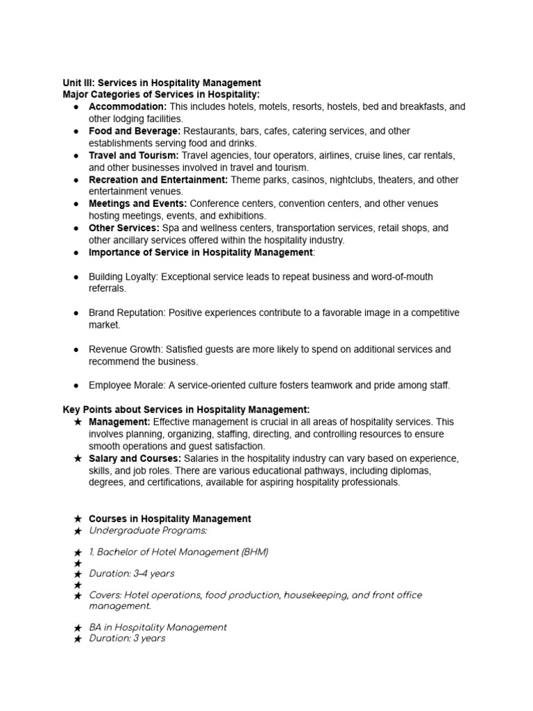 Unit 3 and 4 | PDF | Hospitality Industry | Employment