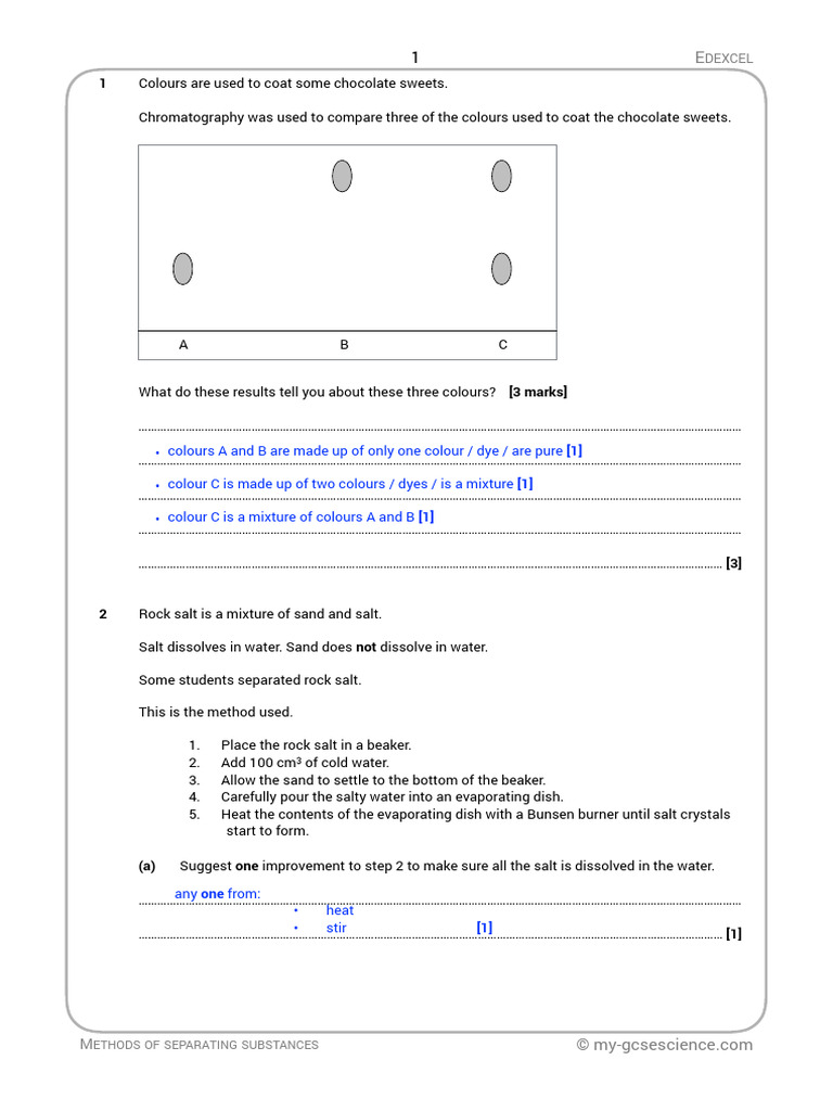 Separation Techniques in Mixtures | PDF | Chemistry | Materials