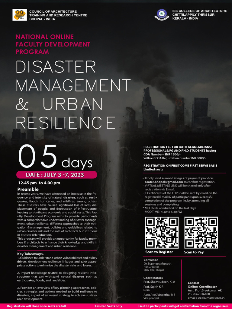 National Online FDP On Disaster Management & Urban Resilience | PDF