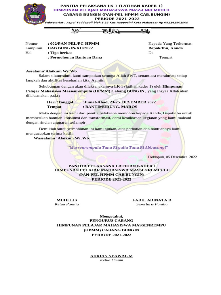 002 File Proposal HPMM Cabang LK 1 | PDF