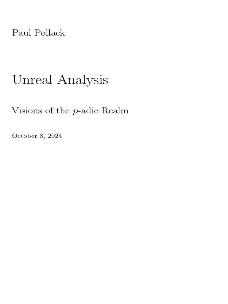 Padic Current | PDF | Ring Theory | Number Theory