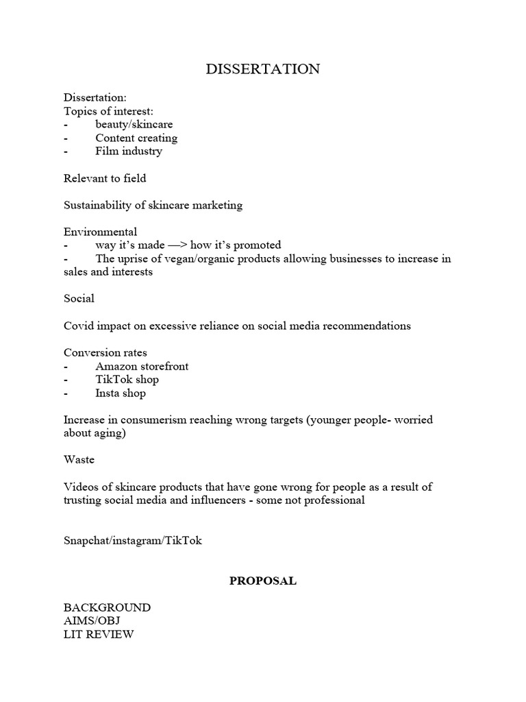 Dissertation Plan | PDF