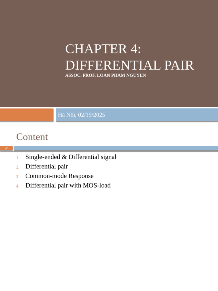 Differential Pair Analysis and Applications | PDF | Amplifier ...