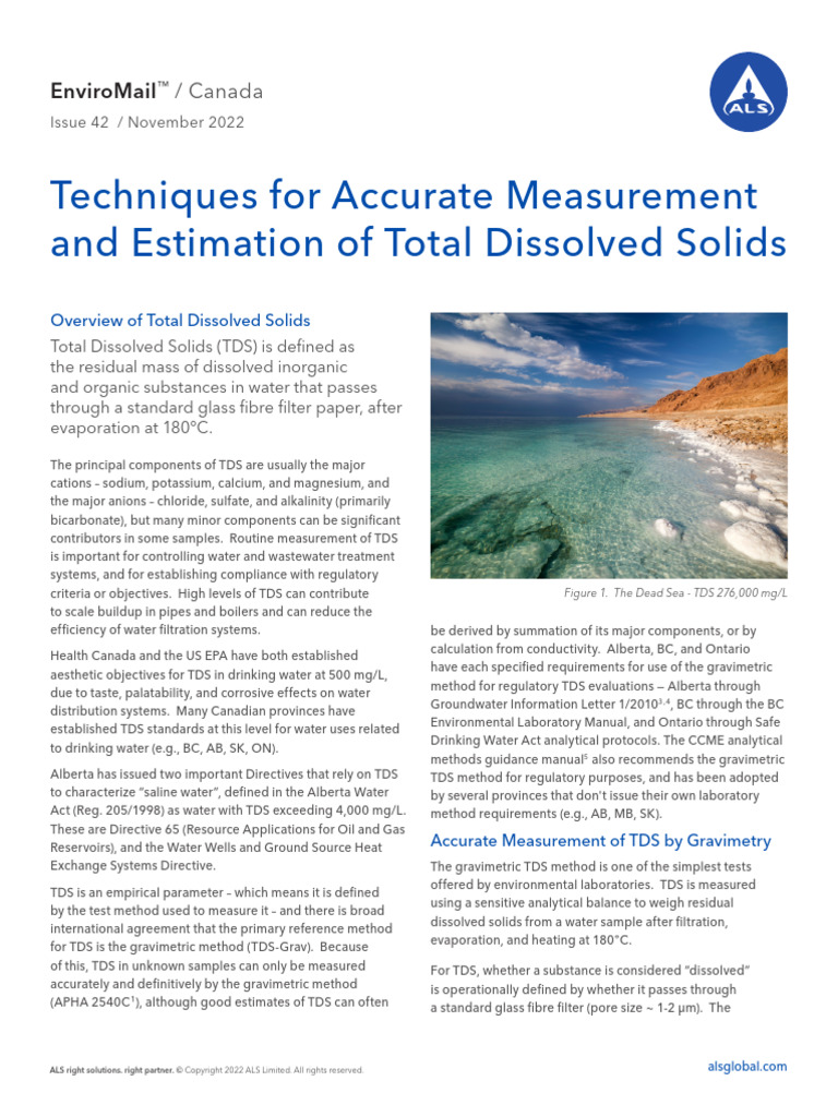 Enviromail - 042 Accurate TDS | PDF | Alkalinity | Chemical Compounds
