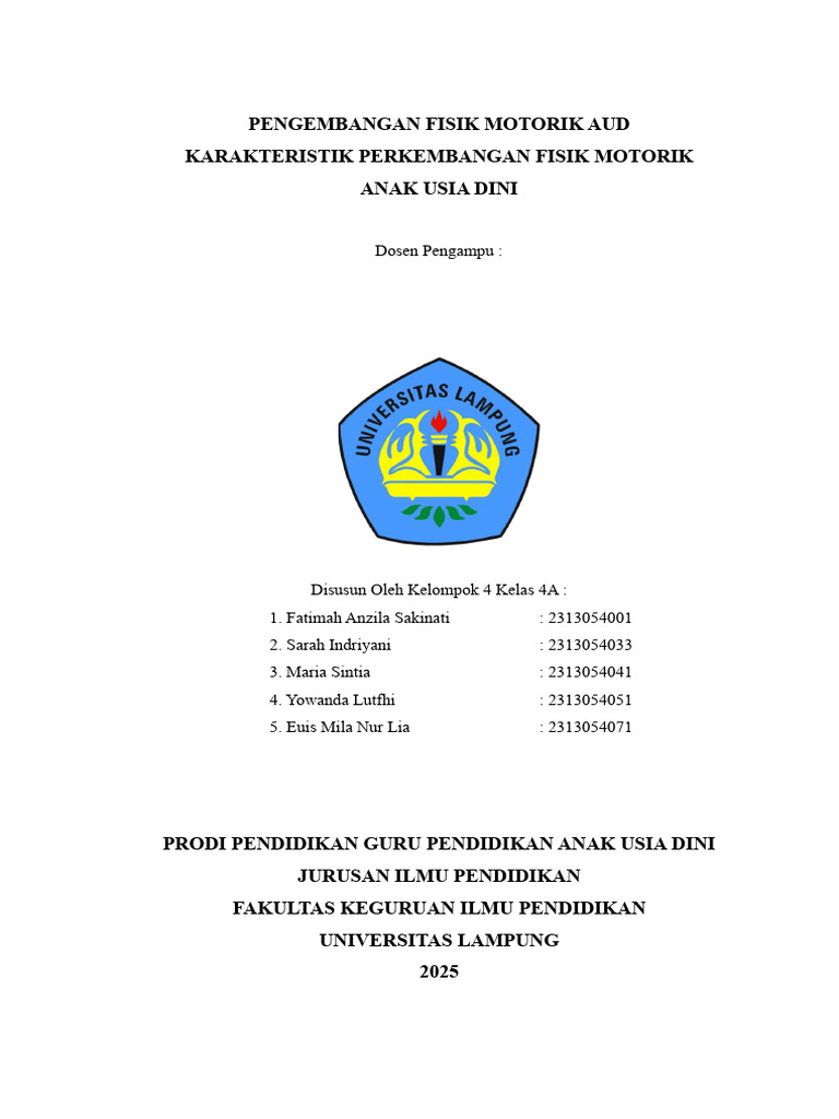 MAKALAH - FISIK - MOTORIK Finalll | PDF