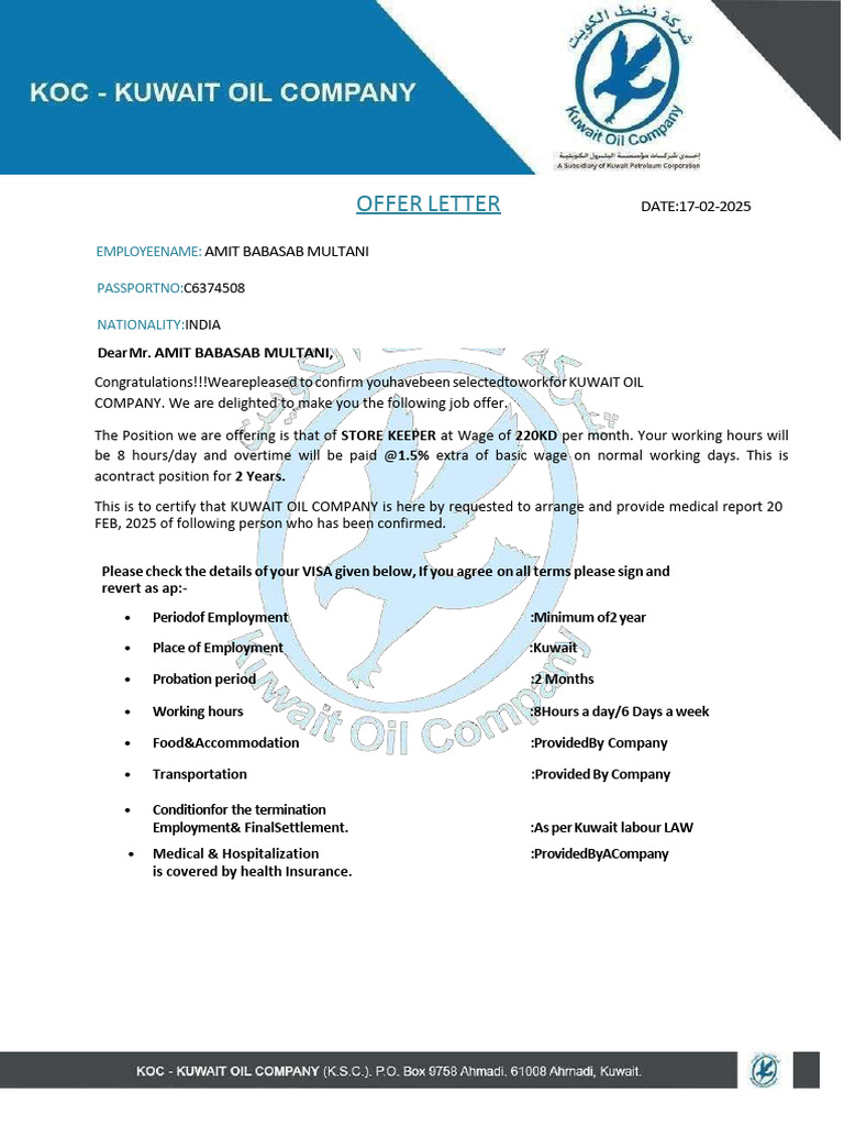 Amit Babasab Multani | PDF | Employment | Labour Law