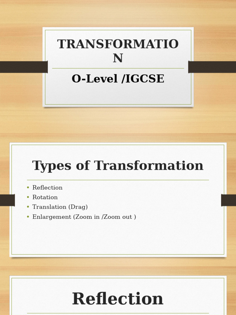 O-Level/IGCSE Transformation Types | PDF