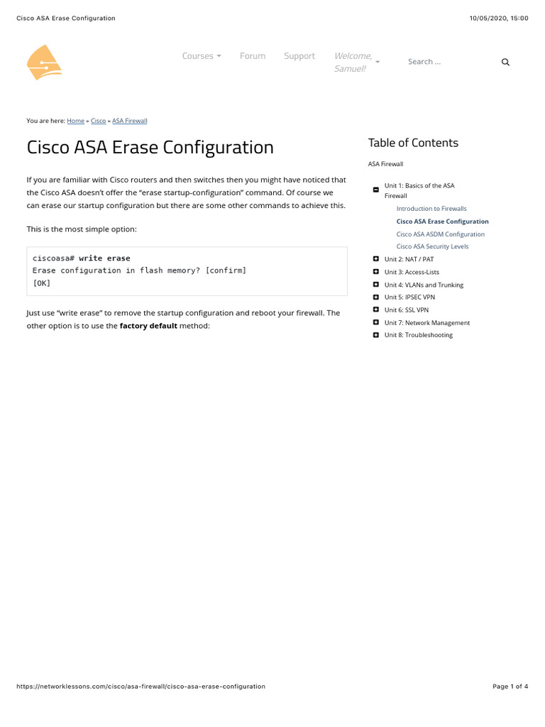 Cisco Asa Erase Configuration Pdf Firewall Computing Router Computing