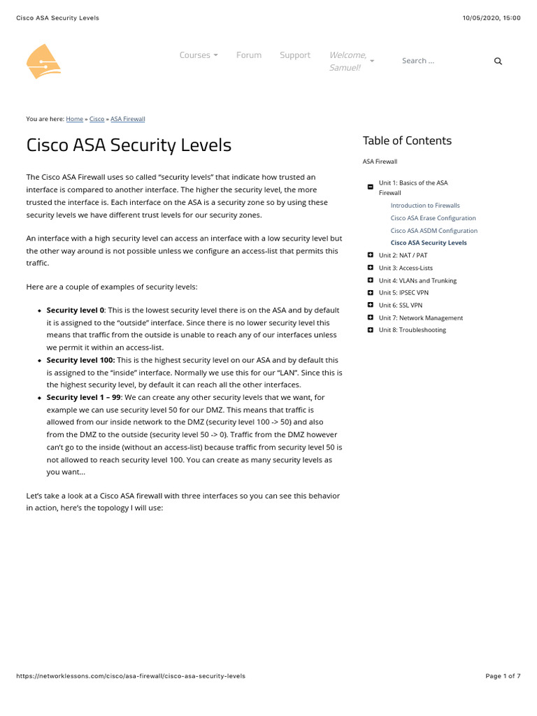 Cisco ASA Security Levels Guide | PDF | Router (Computing) | Computer ...